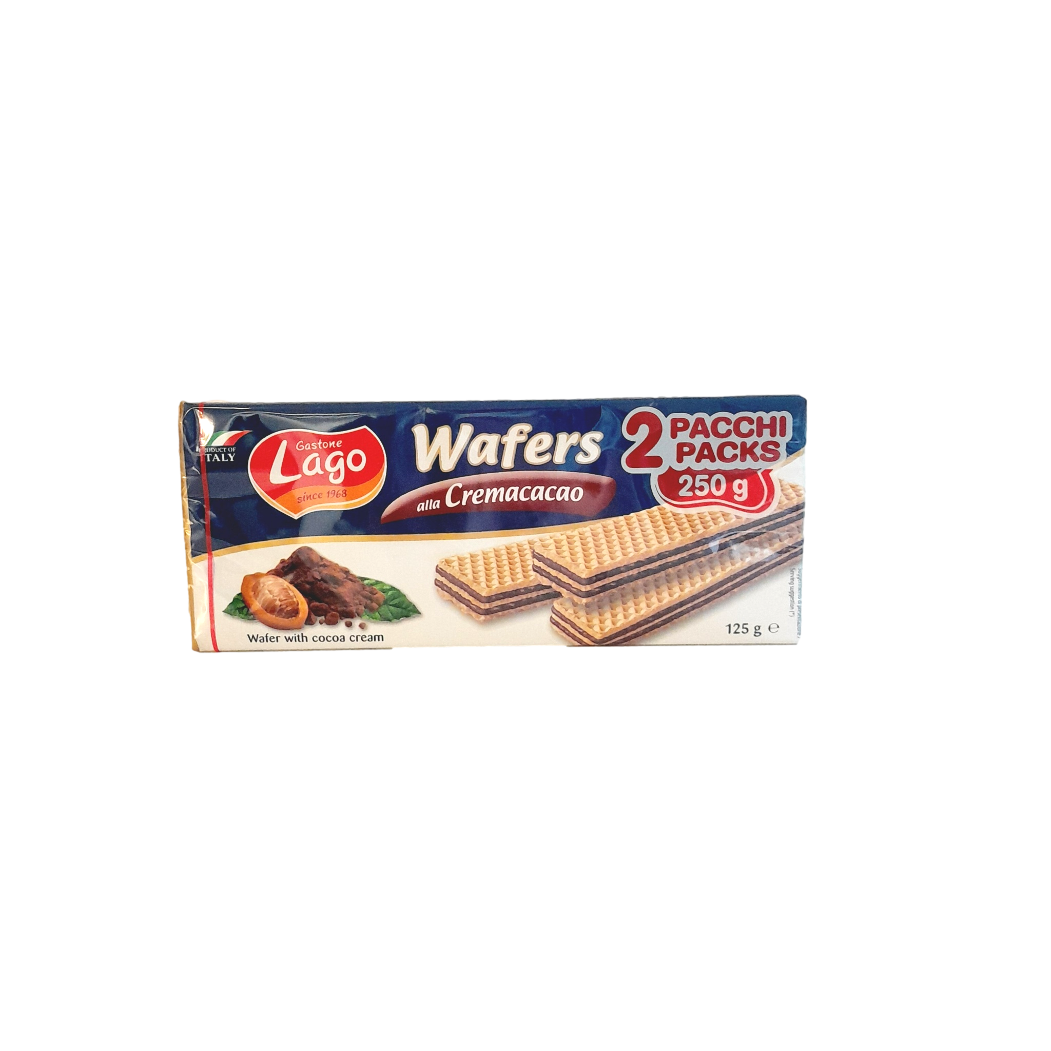 LAGO WAFER GR 125 X 2 TWIN PACK COCOA X 20 – Bottegana